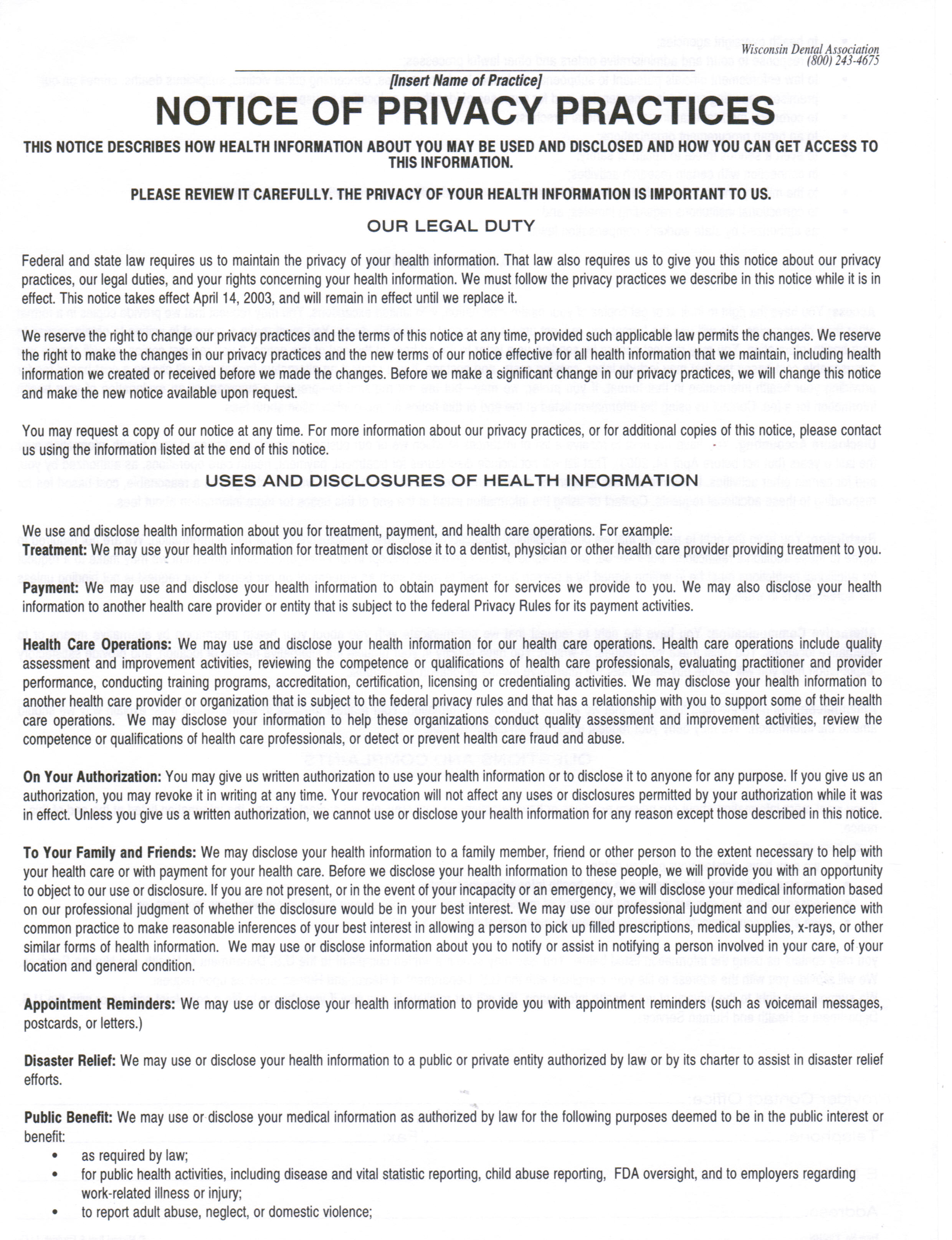 Richard S. Conen DDS & Associates New Patient Information